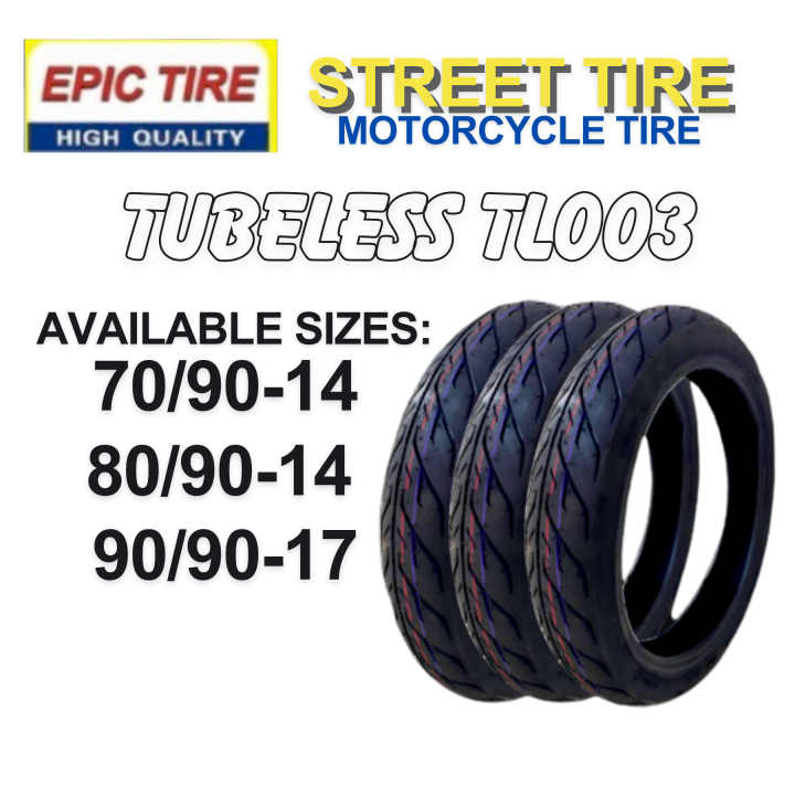 Epic Tire (TL003) Street Tire Tubeless Scooter For MIO SPORTY, HONDA ...