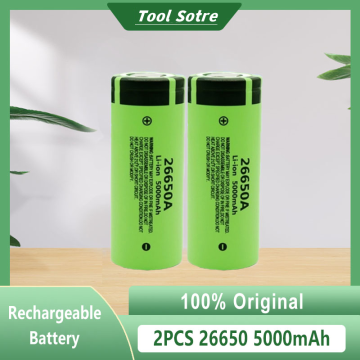 26650 battery 5000mAh 3.7V 50A lithium ion rechargeable for 26650A LED ...