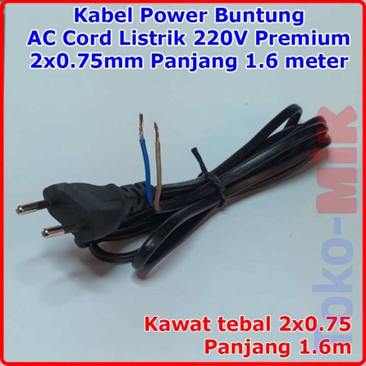 Kabel Power Supply Buntung Kabel AC Cord 220V Kabel Listrik Isi 2 ...