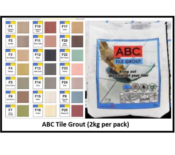 ABC TILE GROUT ORIGINAL /TILE GROUT (2 KG)(DIFFERENT COLORS) | Lazada PH