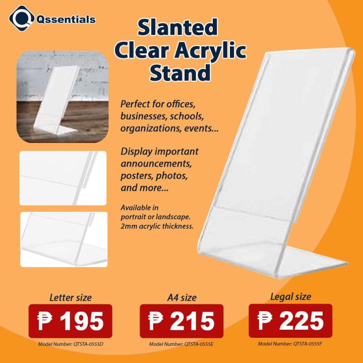 Slanted Clear Acrylic Stand | Lazada PH