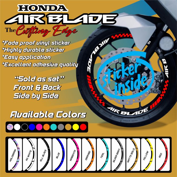 Honda Airblade Mag Decals Sticker Front & Back Side by Side Complete ...