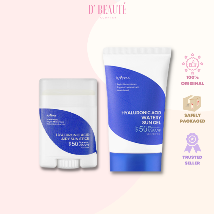 Isntree Hyaluronic Acid Watery Sun Gel / Airy Sun Stick SPF 50+ PA ...