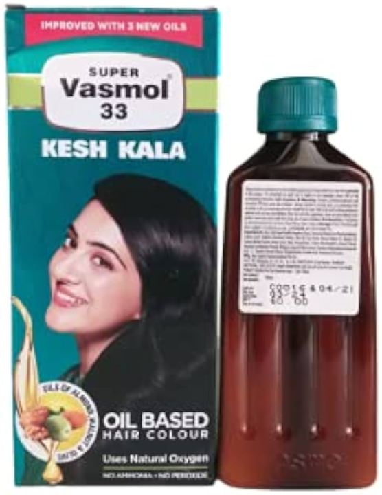 VASMOL Super 33 Kesh Kala natural black oil based Hair colour 50ml ...