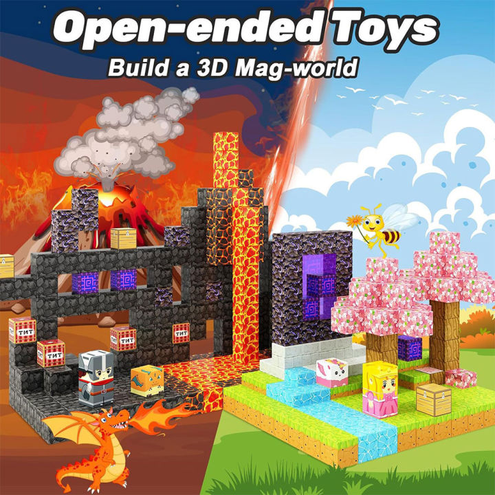 Minecraft Magnetic Blocks Building Mine Magnet World Blocks Set DIY ...