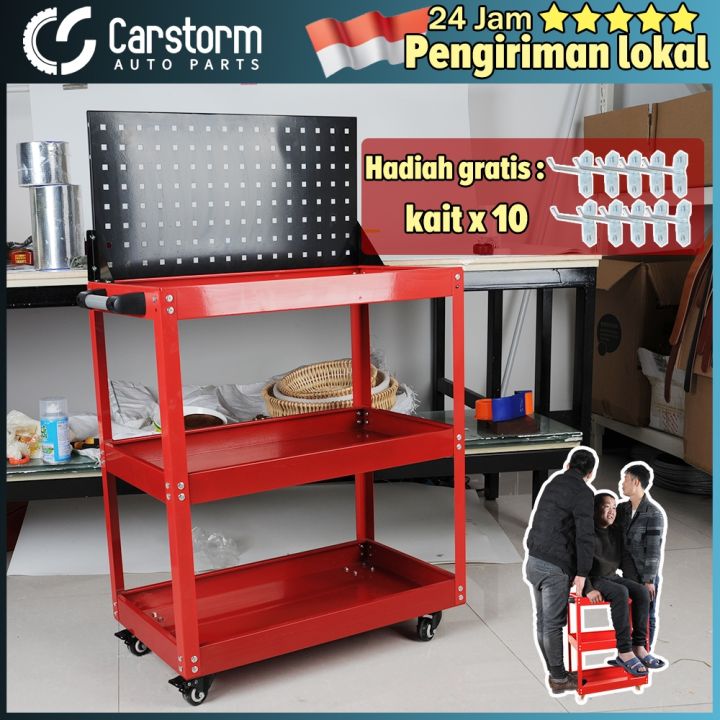 Carstorm Troli Bengkel Rak 3 Susun Trolly Trolley | Lazada Indonesia