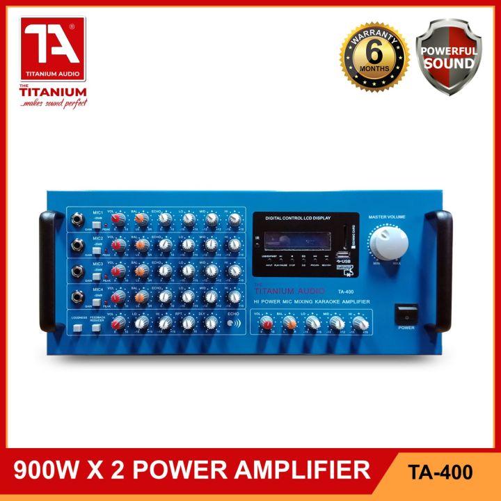 Titanium Audio AMPLIFIER 900 WATTS POWER x 2 High Power Mic Mixing ...