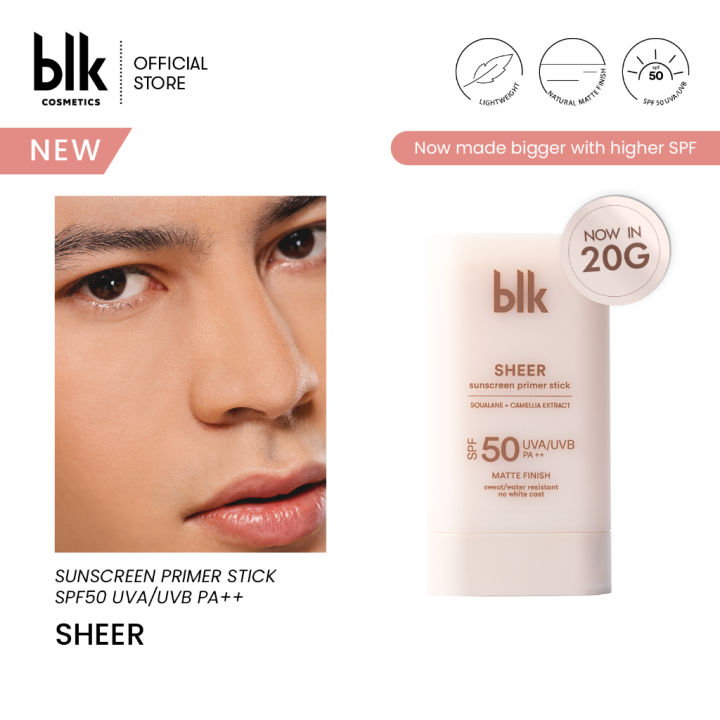 blk cosmetics universal sheer sunscreen primer stick SPF50 UVAUVB PA++ 20g | Lazada PH