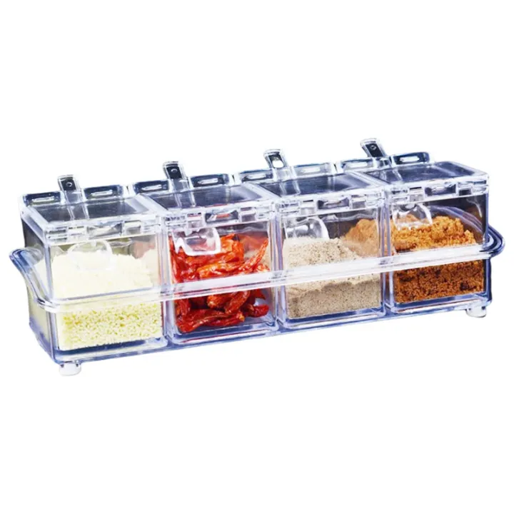 Functional Clear 4 Section Countertops Condiment Dispenser with Snap ...