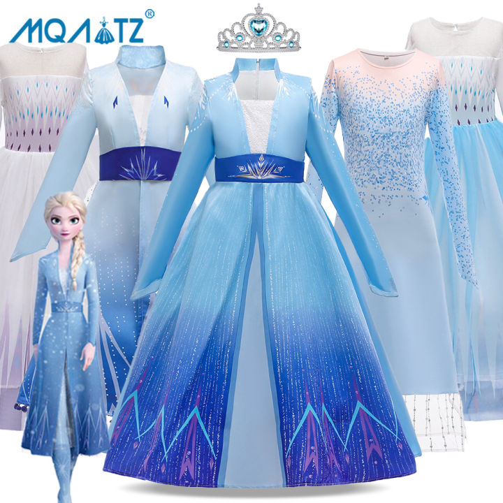 MQATZ Elsa Anna Princess Dress Girls Halloween Carnival Clothing Party ...
