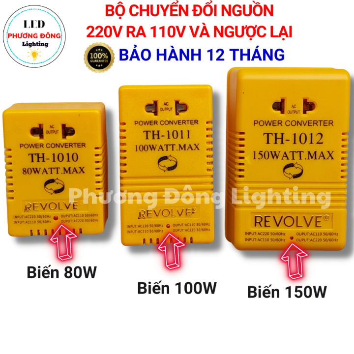 Bộ chuyển đổi nguồn / biến áp / biến thế chuyển điện 220V ra 110V và 110v thành 220V, 80W - 100W ...