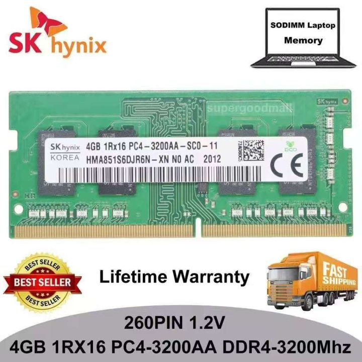 Sk Hynix 4Gb 1Rx16 Pc4-3200 AA Ddr4-3200 Mhz 260 Pin 1 . 2 V Sodimm หน่วยความจําแล็ปท็อปโน๊ตบุ๊ค ...