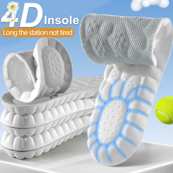 4D Latex Orthopedic Sport Insoles Soft Breathable Shock Absorption ...