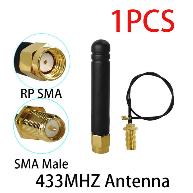433mhz Antenna 3dbi Gsm 433 Iot Lora Antena Rp-Sma Connector Rubber ...
