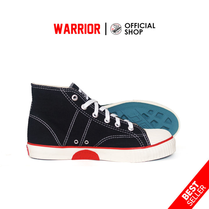 Sepatu Warrior Classic - Sepatu Sekolah Hitam Putih Tinggi | Lazada ...