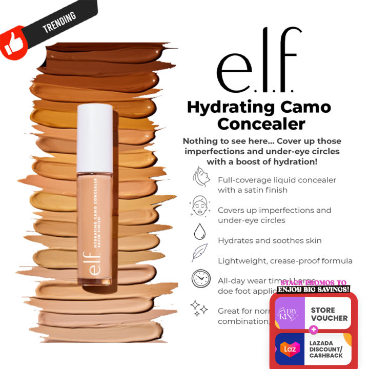 Elf Hydrating Camo Concealer - Lightweight, Full Coverage, Long Lasting ...