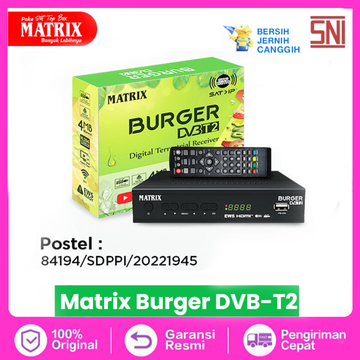 Set Top Box Dvbt2 Matrix Burger Hijau / KUNING | Lazada Indonesia