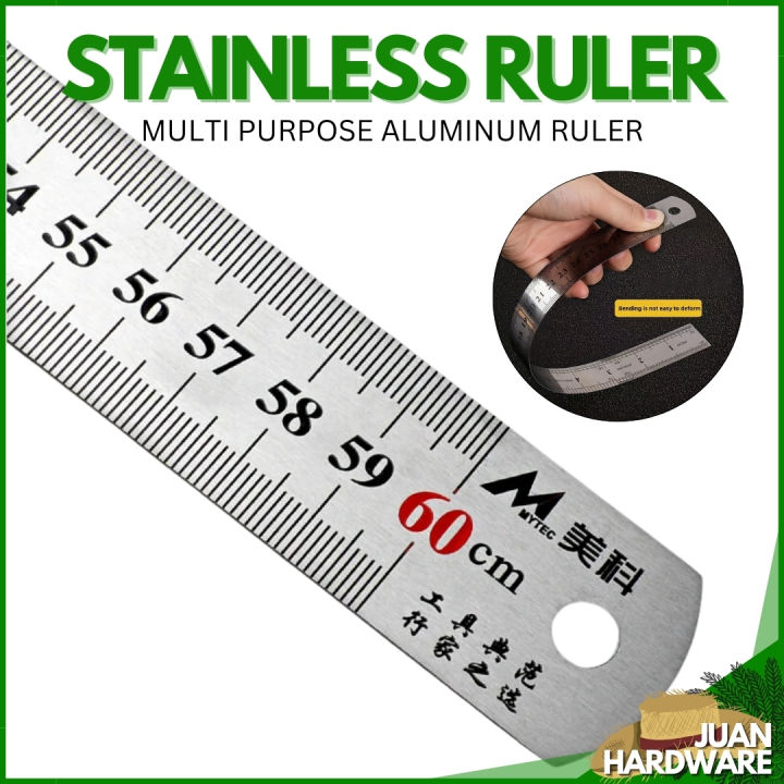 Stainless Steel 304 Metal Ruler 20/30/60/100 CM Aluminum Ruler JuanHardware | Lazada PH