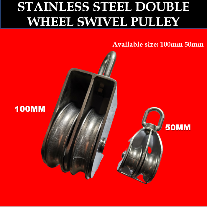 Toyu Stainless Steel Double Wheel Swivel Pulley M50-M100 Fastener 400 ...