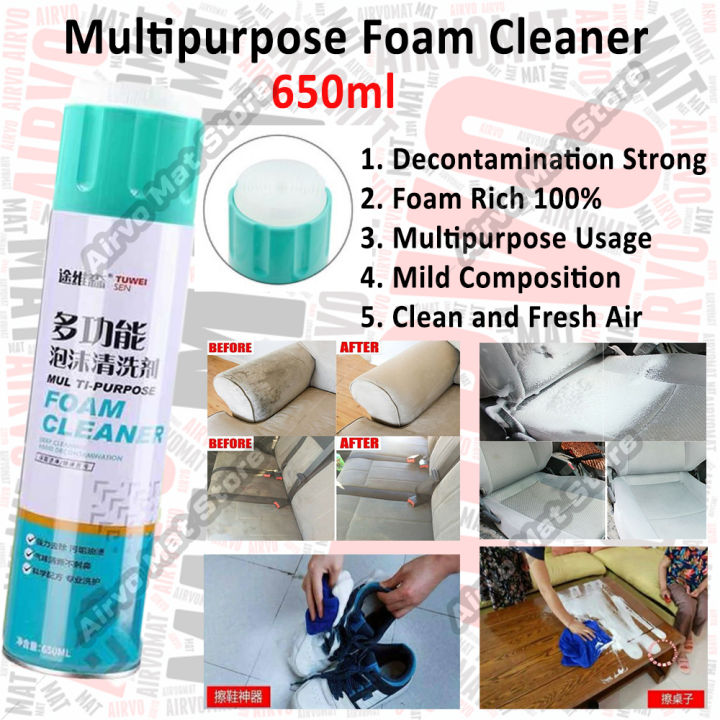 💦TuWeiSen Multipurpose Foam Car House Use Foam Cleaner 650ml FOR Interior Car Seats Dashboard ...