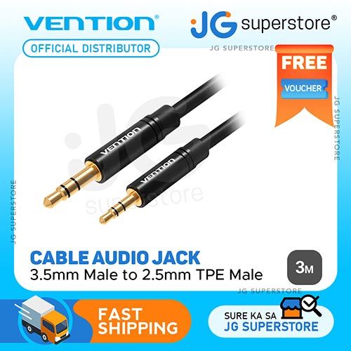 Vention 3.5mm Male to 2.5mm TPE Male Audio Cable Gold Plated (BAL) AUX ...