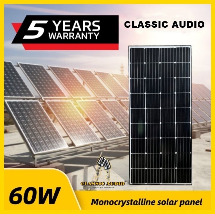 Classic Audio 60W Solar Panel Mono 60 Watt 12 Volt Pv Solar Module ...