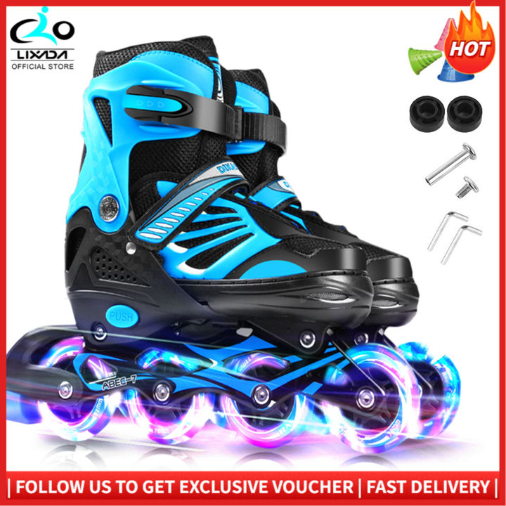 Adjustable Illuminating Inline Skates with Light Up Wheels for Kids and ...