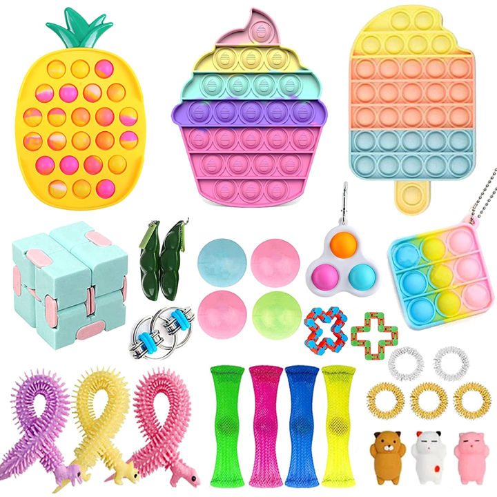 Squeeze Popper Pinch Ball Handhold Cube Simple Dimple Sensory Fidget ...