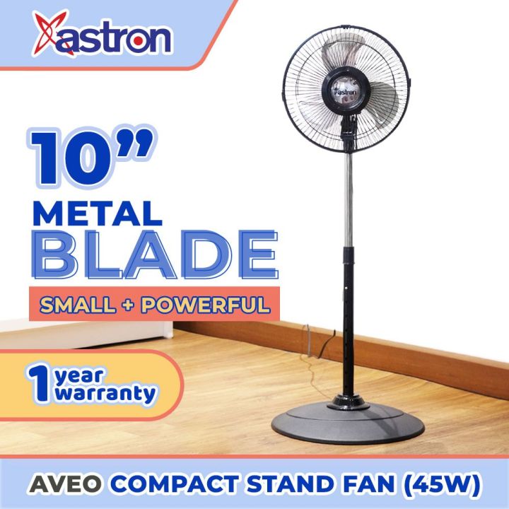 Astron Aveo Stand Fan with 10 Metal Blade Black Electric Fan | Lazada PH