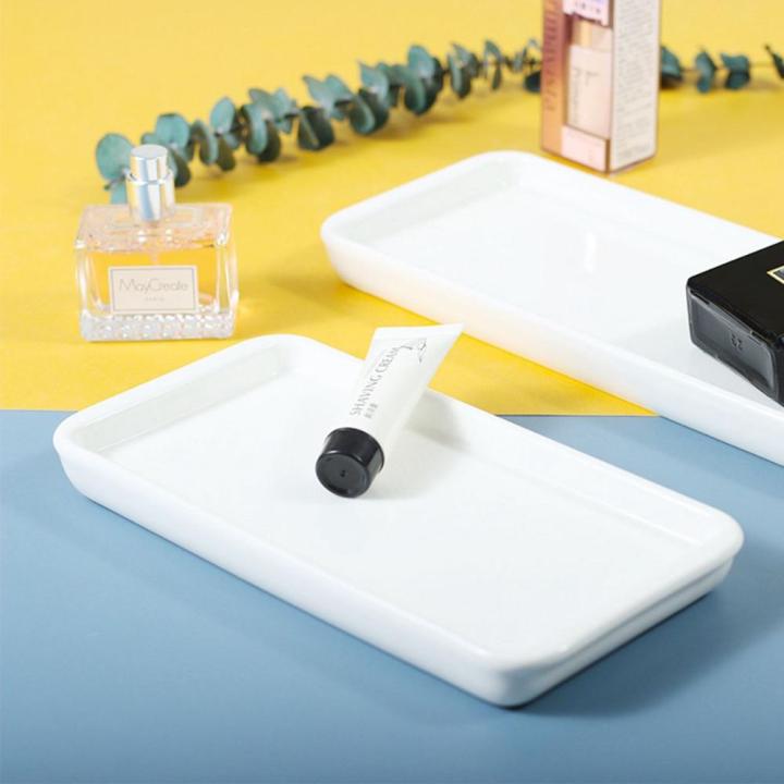 OKDEALS01 Bathroom Ceramic White Porcelain Rectangular Vanity Tray ...