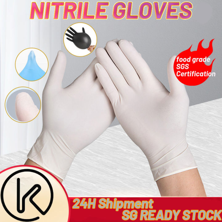 🇸🇬 [In Stock]portable box packaging Disposable Nitrile Gloves 100 PCS ...
