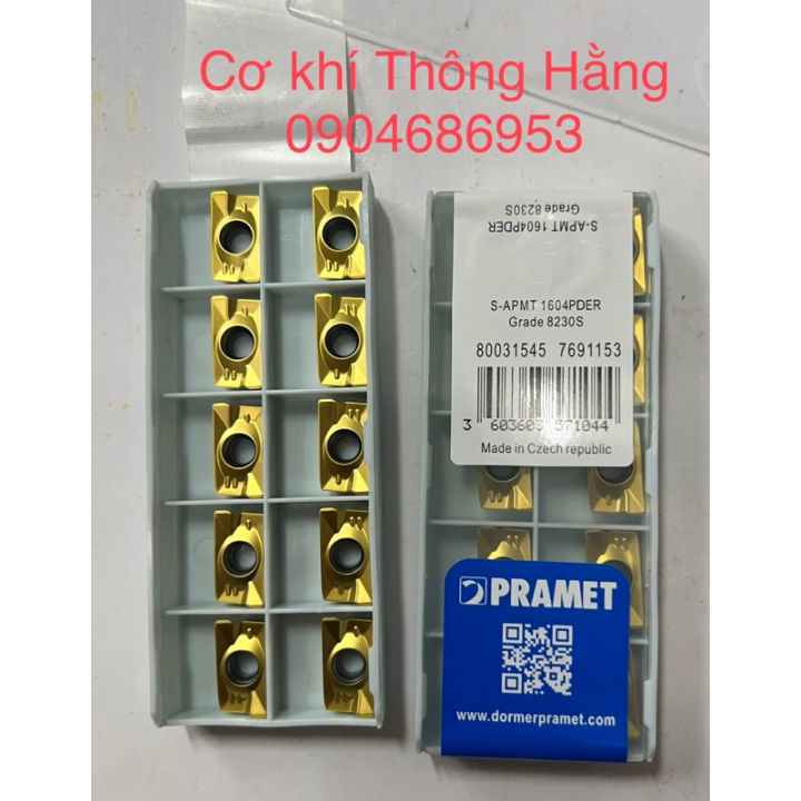 CHÍP DAO PHAY APMT 1604 PDER, hiệu PRAMET chuyên phay đa vật liệu, phay ...