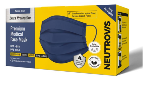 Neutrovis 4 Ply Ear-loop Type-II Premium Medical Face Mask 50pcs | Lazada
