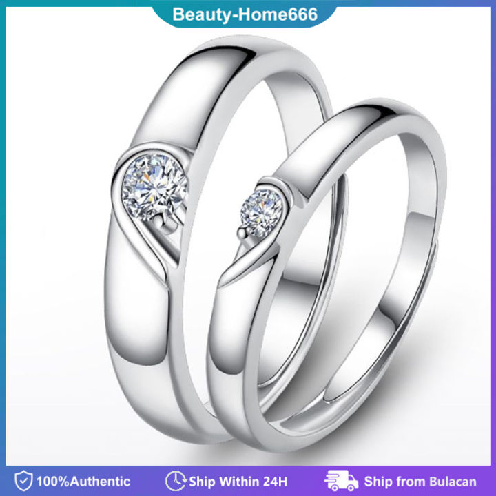 2PCS Heart Promise Rings for Couples I Love You Engagement Wedding Ring ...