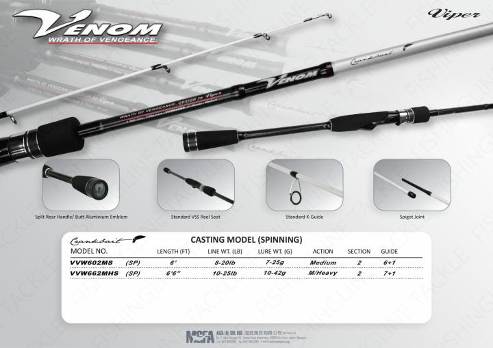 VIPER Venom Wrath FW&SW Spinning Fishing Rod | Lazada