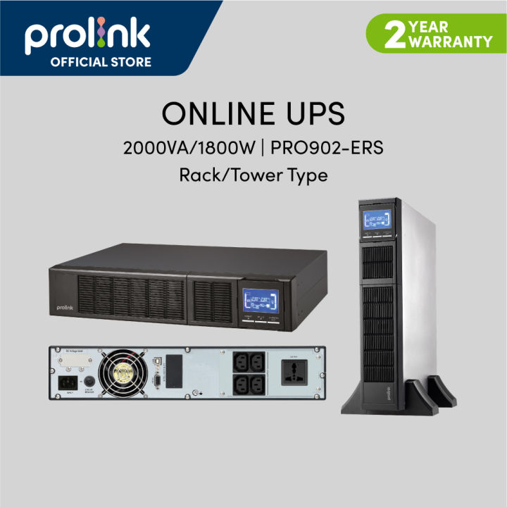 Prolink PRO902-ERS [ 2000VA | 1800W | Pure Sine Wave | Rackmount ...