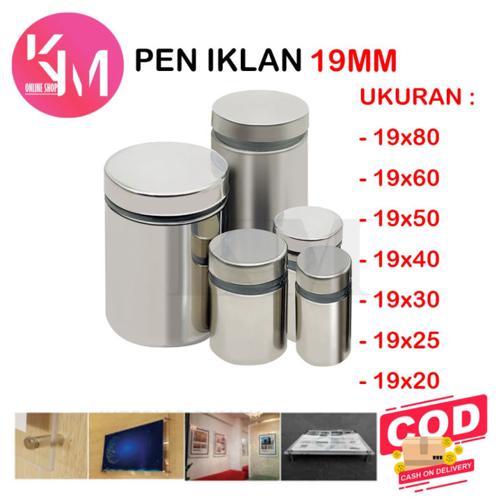 Pen Iklan 19 X 30 Sign Board Stainless Steel / Pen Baut Iklan Kaca ...