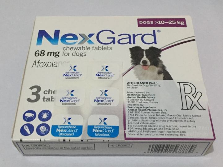 Nexgard Chewable 10 to 25kg ANTI tick and flea for dogs with sticker ...