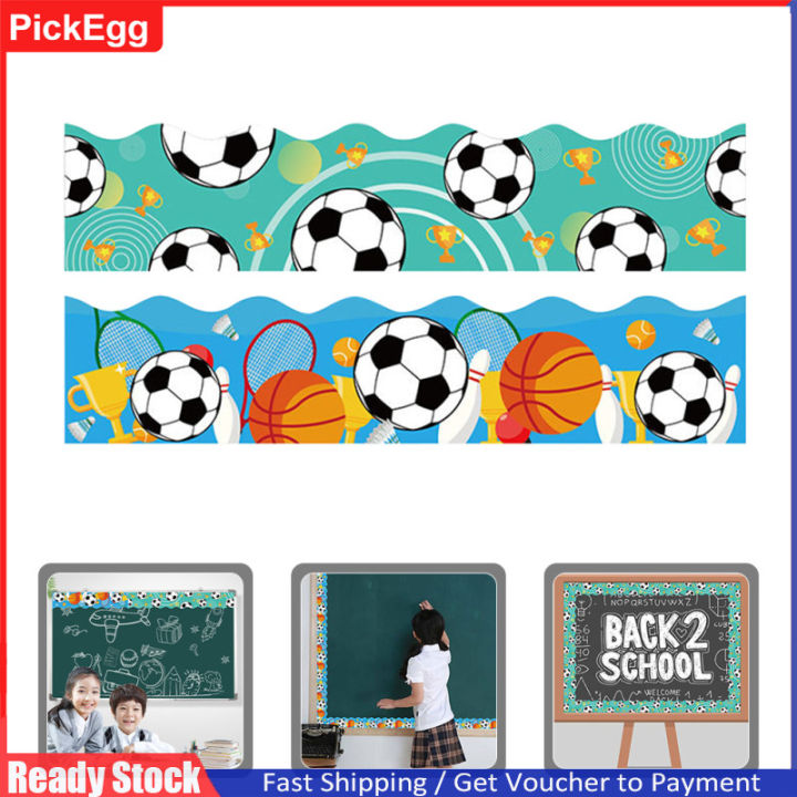 Pickegg [Ready Stock] 60 Sheets Football Border er Bulletin Board ...