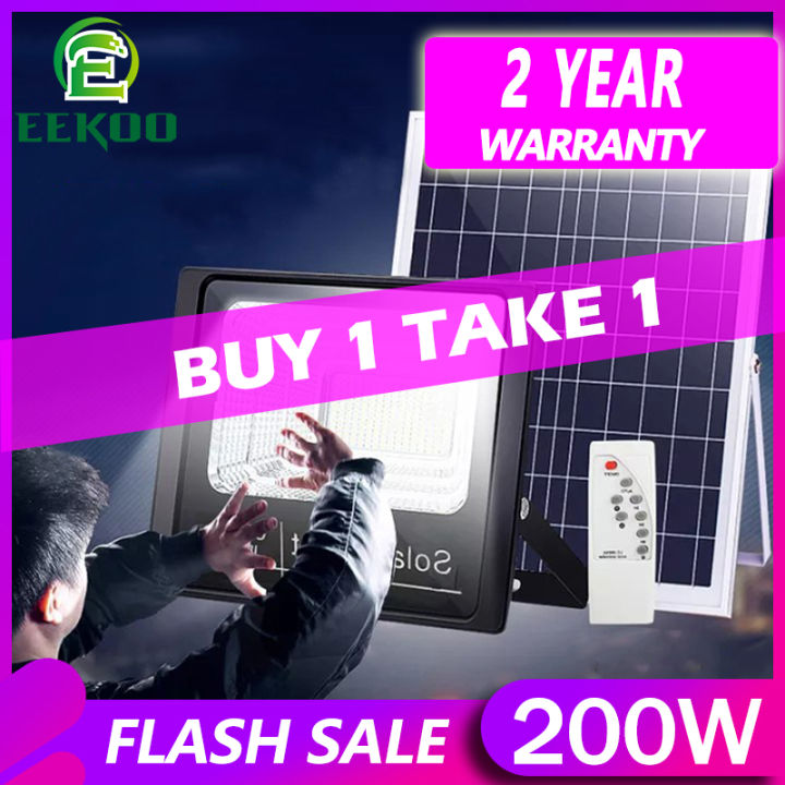 EEKOO Buy1 Take1 Solar Lights Outdoor Waterproof Garden Led Flood Light Street Lamp Panel Set ...