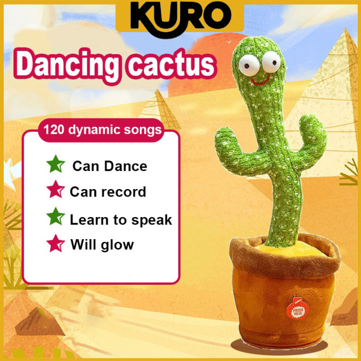 Kuro Cactus Dance and Talking Recording Toy 120 Songs Original Dancing ...