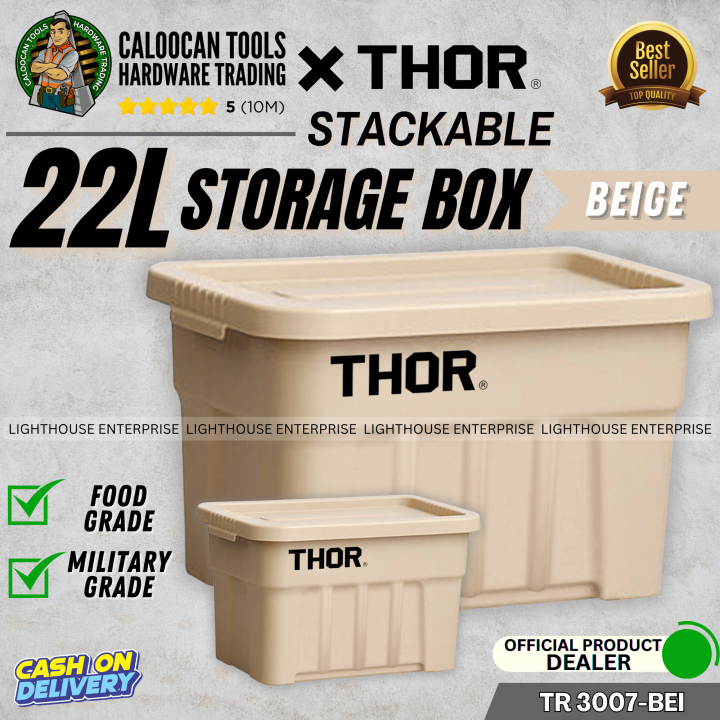 THOR 22L Stackable Storage Box with Lid (TR 3007) CALOOCAN TOOLS ...
