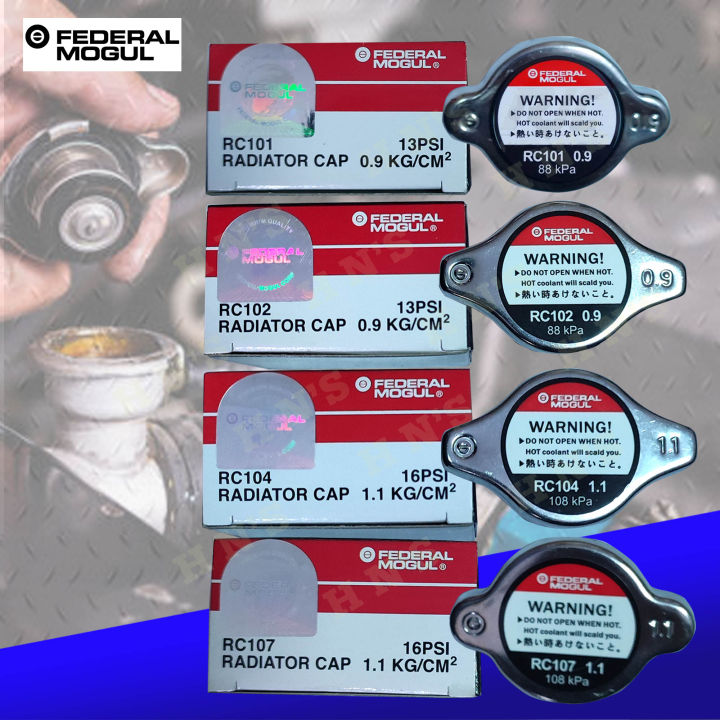 Federal Mogul Genuine Radiator Cap RC101 , RC102 , RC104 , RC107 for ...