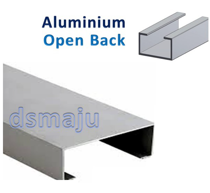 Silver Color NA Aluminum Open Back Bar C Channel Aluminium Hollow Bar ...