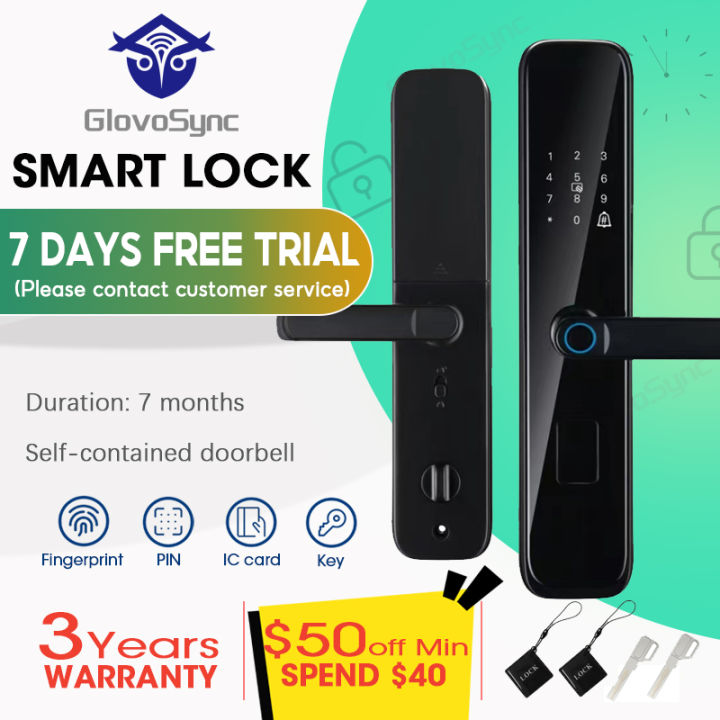 Smart Door Lock Gate Lock Fingerprint Lock Digital Lock Electric Lock ...