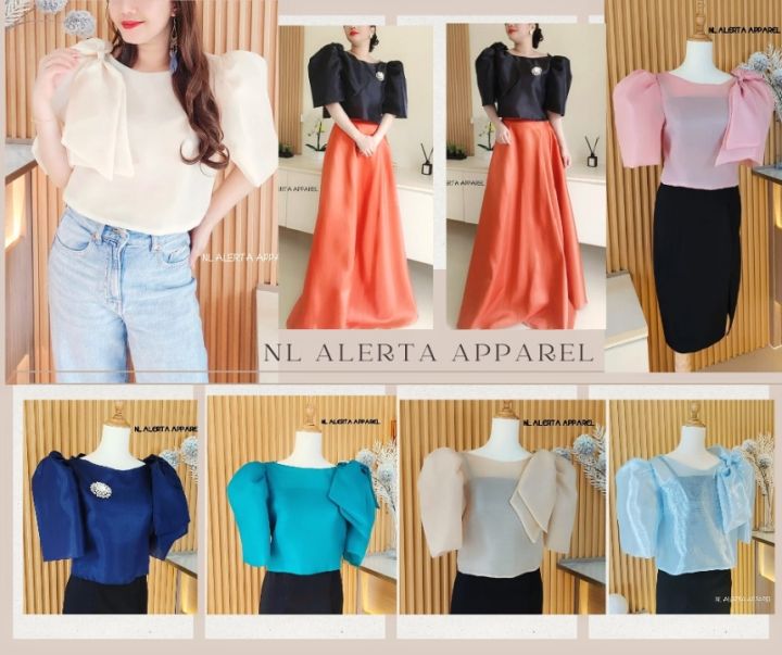 LADIES TOP BARONG MODERN FILIPINIANA PIA CROP TOP | Lazada PH