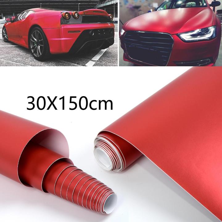 Bluespot 30*150cm red Satin Matte Chrome Metallic Red Vinyl Film Wrap ...
