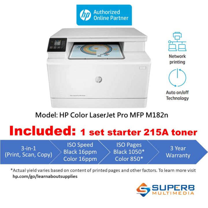 HP Color LaserJet Pro MFP M182n (Print, Scan, Copy) | Lazada
