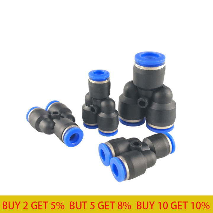 5PCS PY Y-type Pneumatic Fitting 4mm 6mm 8mm 10mm 12mm Air Gas Water ...
