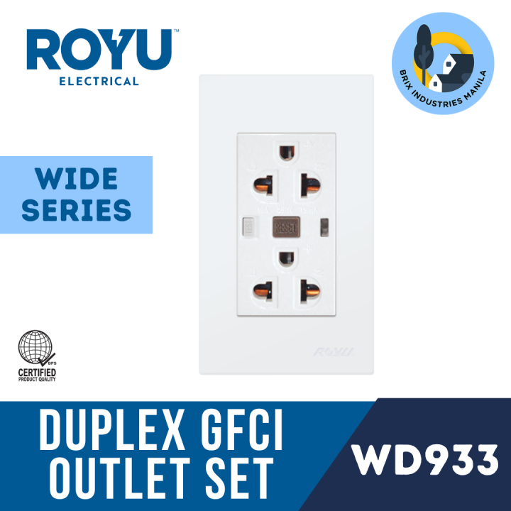 Royu Duplex GFCI Universal Outlet Set Wide Series WD933 Ground-Fault ...